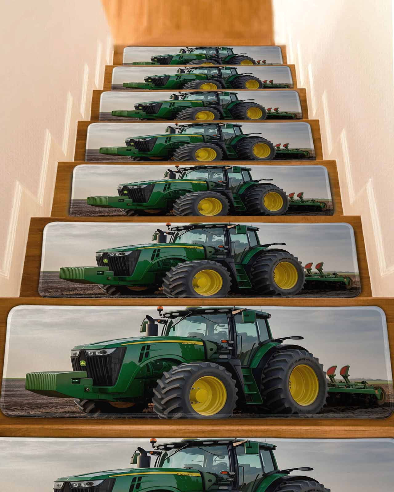 Farm Tractor Stair Treads for Wooden Steps Indoor Runner Rug Carpet ...