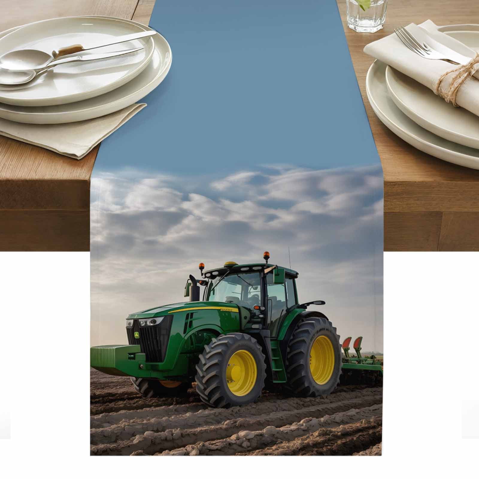 Farm Tractor Table Runner - 90 Inch Long, Kitchen Dining Table Runner ...