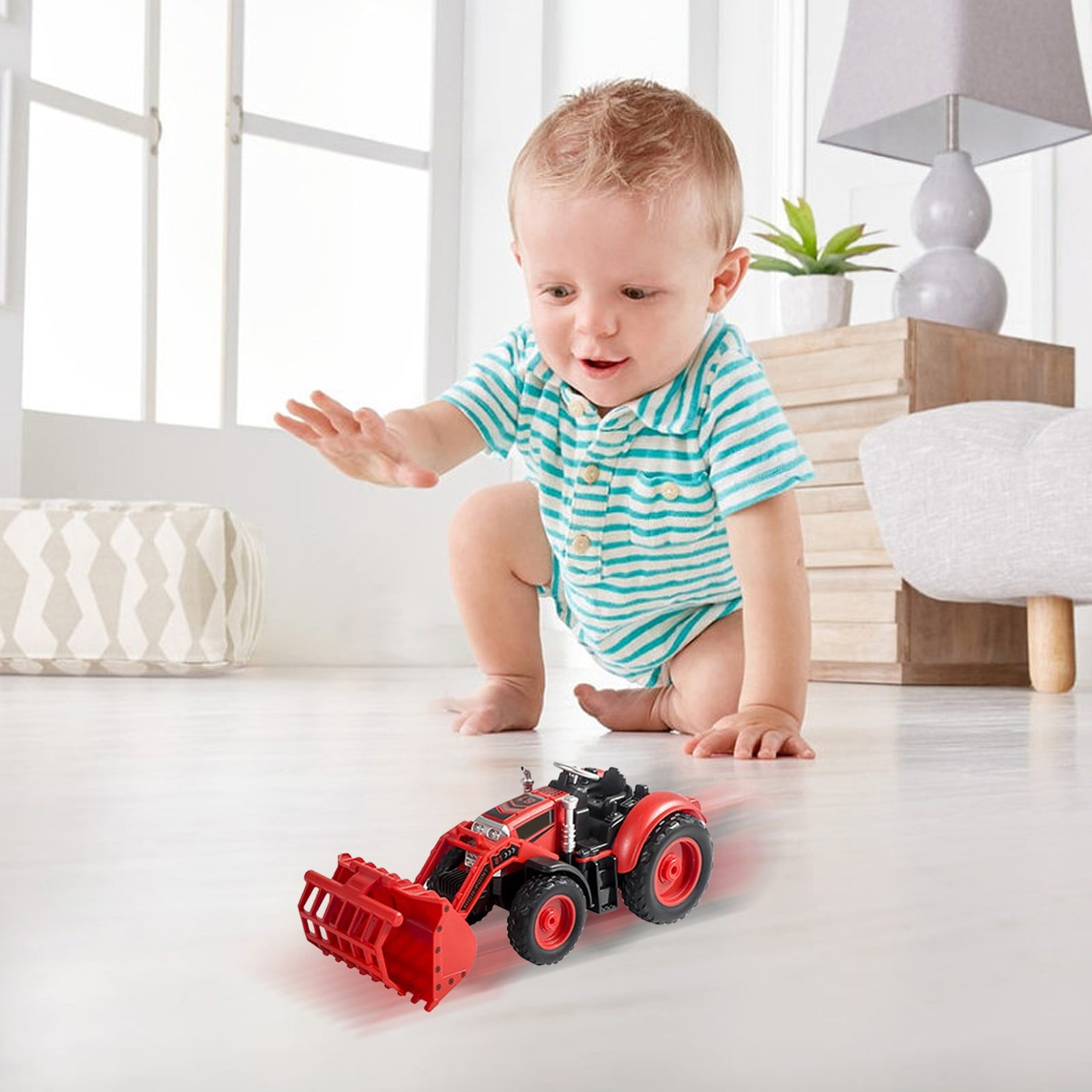 Farm Tractor Toy for Kids, Realistic Inertia Powered Farm Vehicle ...