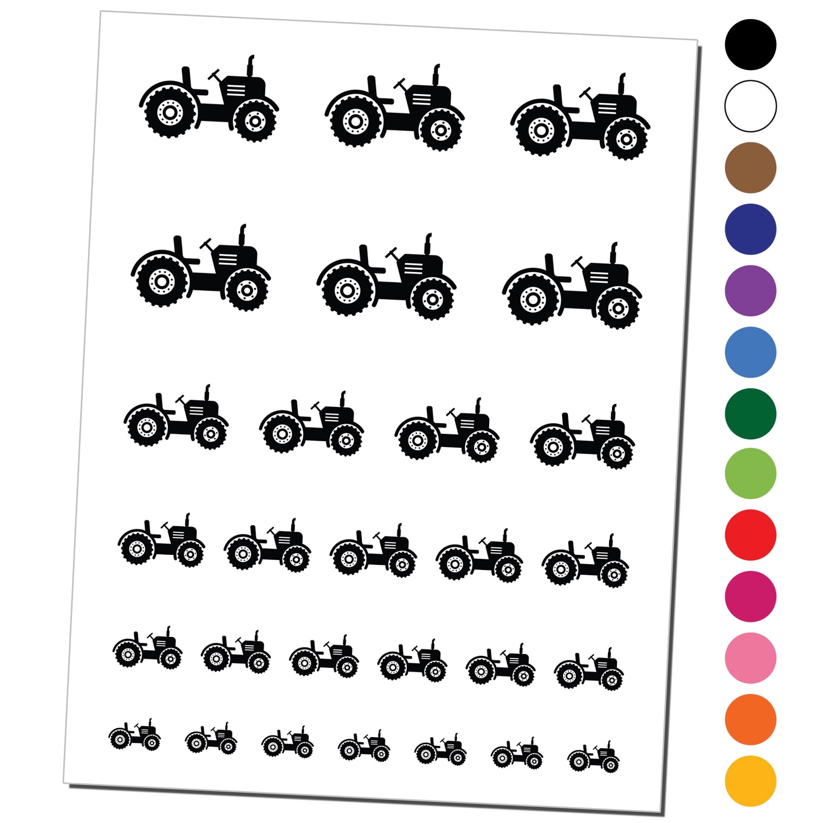 Farm Tractor Water Resistant Temporary Tattoo Set Fake Body Art ...