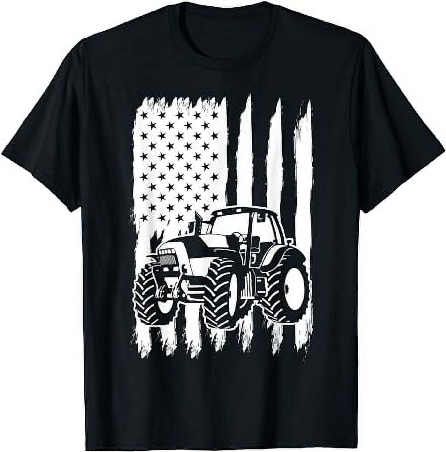 Farm Tractors American Usa Flag Patriotic Farming T T Shirt