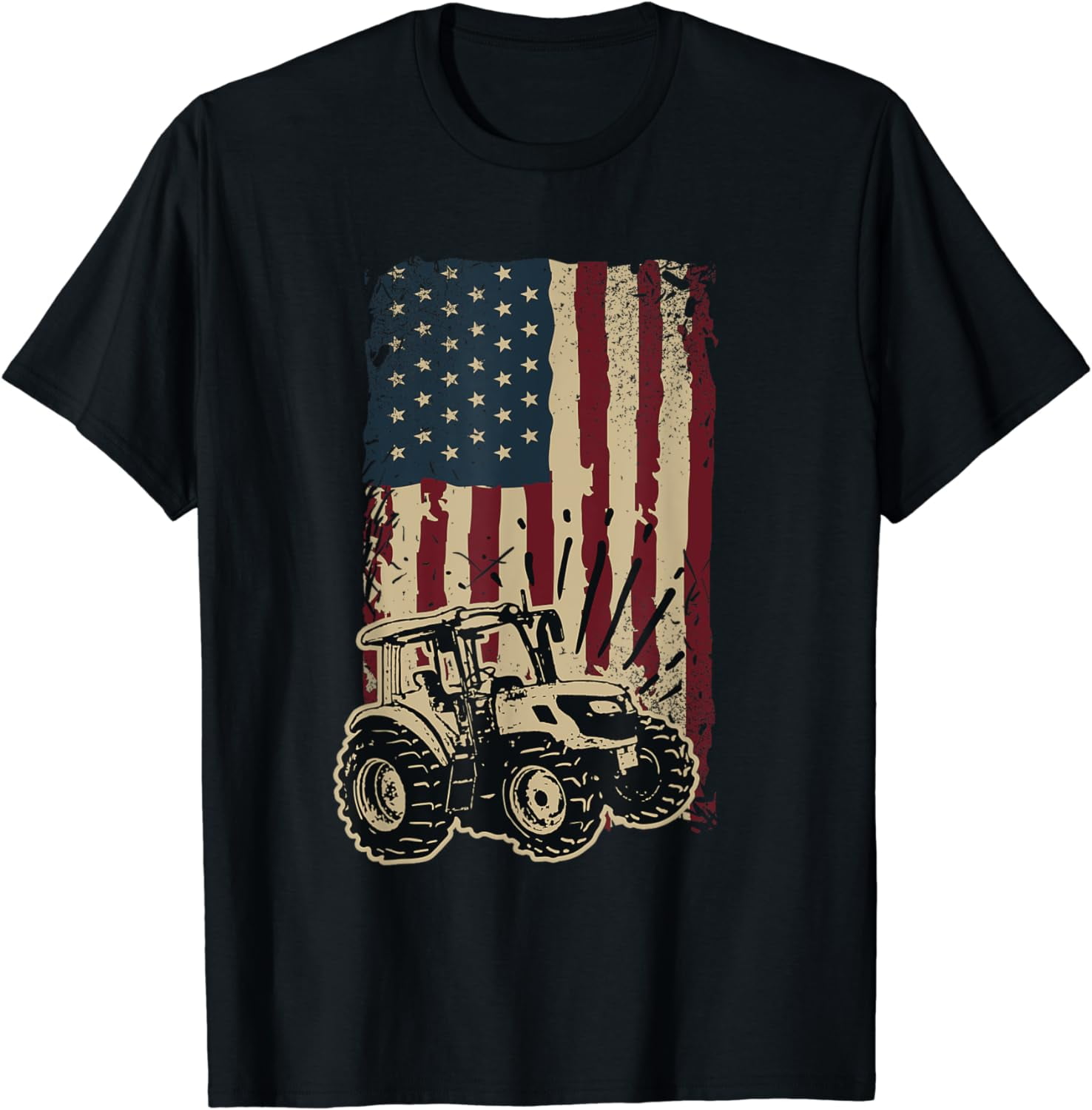Farm Tractors Usa Flag Patriotic Farming T T Shirt