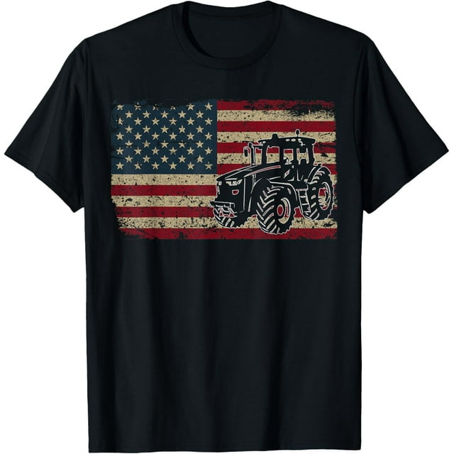 Farm Tractors Usa Flag Patriotic Farming T T Shirt