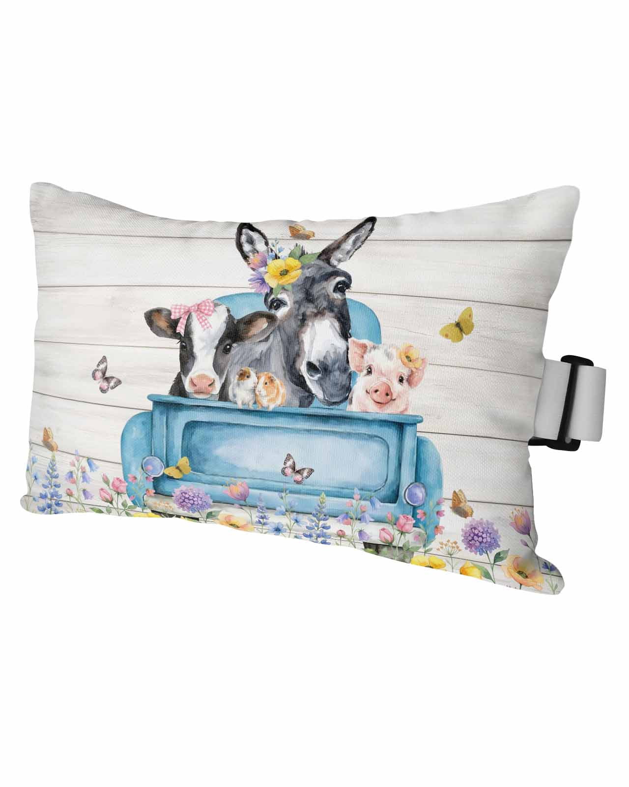Farm Truck Animal Outdoor Head Resting Pillows with Insert Donkeys Cows ...