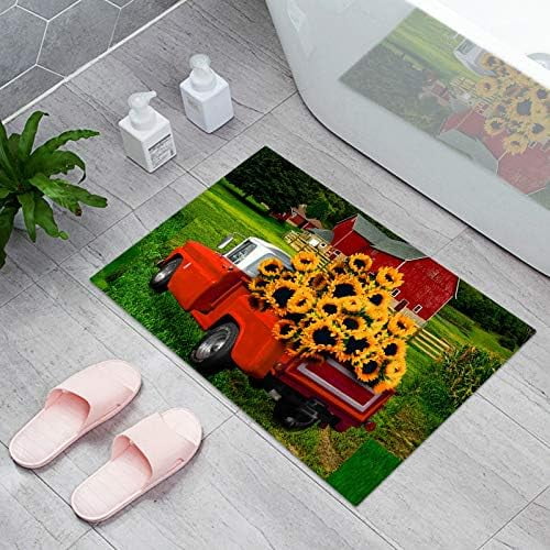 Farm Truck with Sunflower Indoor Doormat Front Door Mats, Water ...