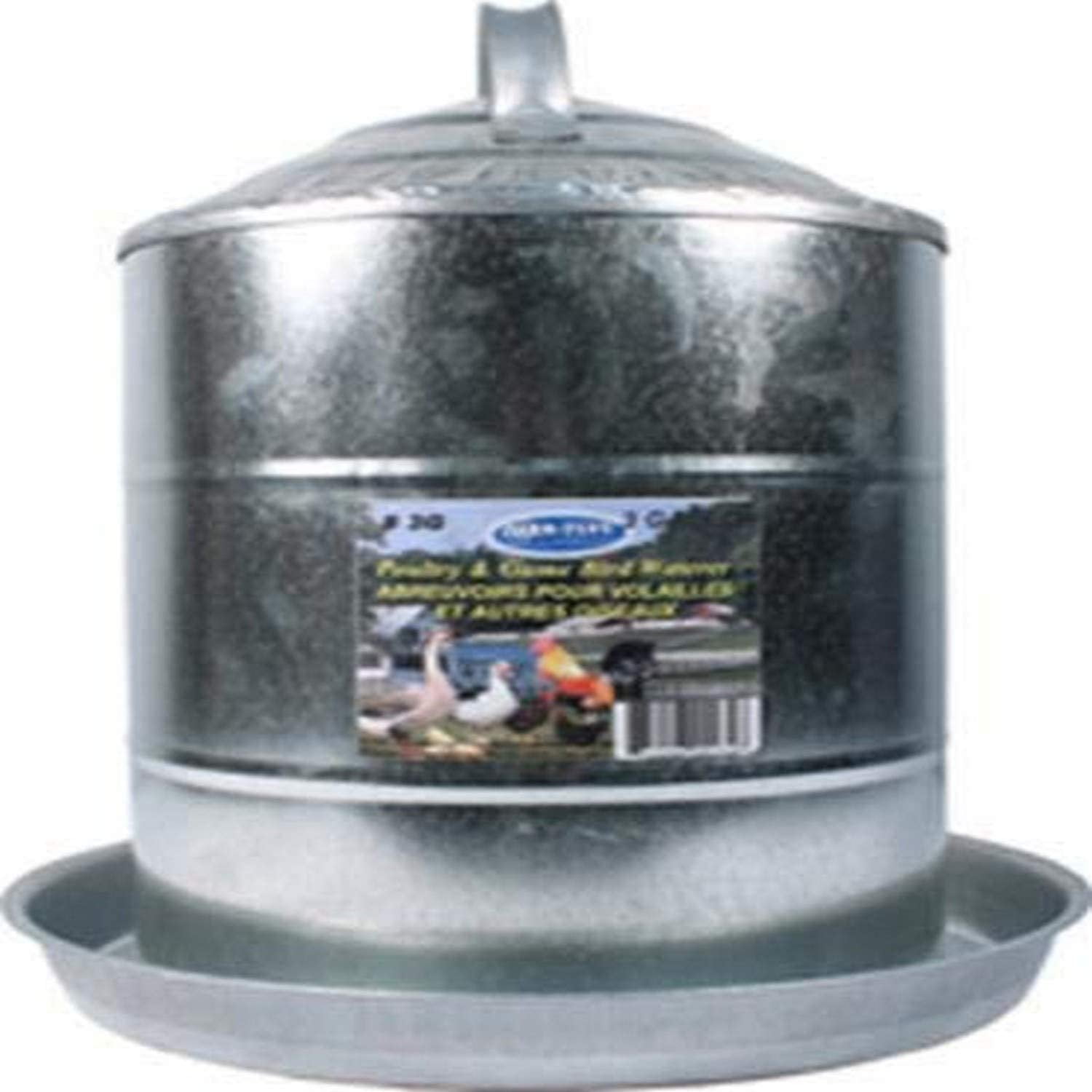 Farm Tuff 3G Double Wall Cone-Top Galvanized Poultry Fountains, 3 ...