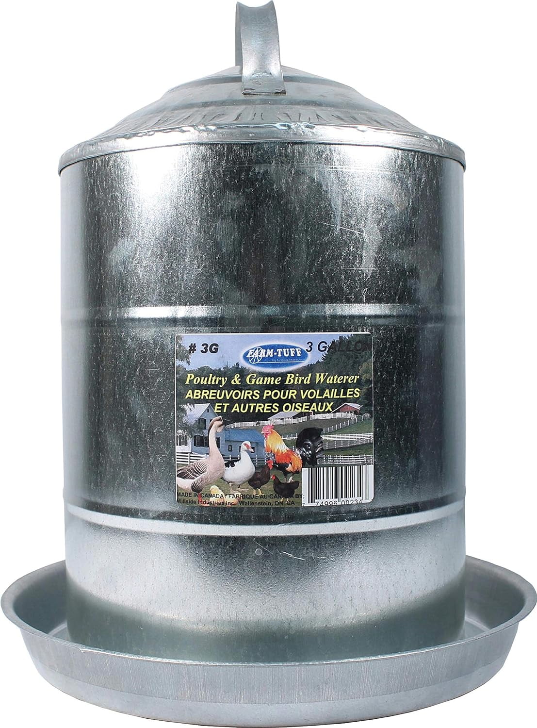 Farm Tuff Double Wall Cone Top Galvanized Metal Automatic Poultry ...
