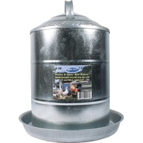 Farm-Tuff Double Wall Galvanized Metal Poultry Fountain Waterer 3 Gal ...