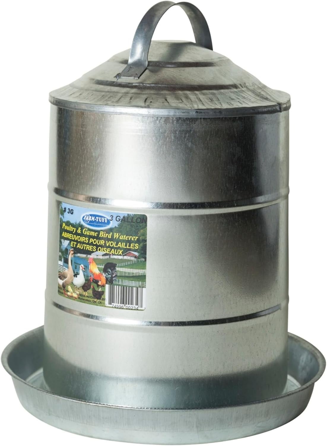 Farm Tuff Double Wall Cone Top Galvanized Metal Automatic Poultry ...