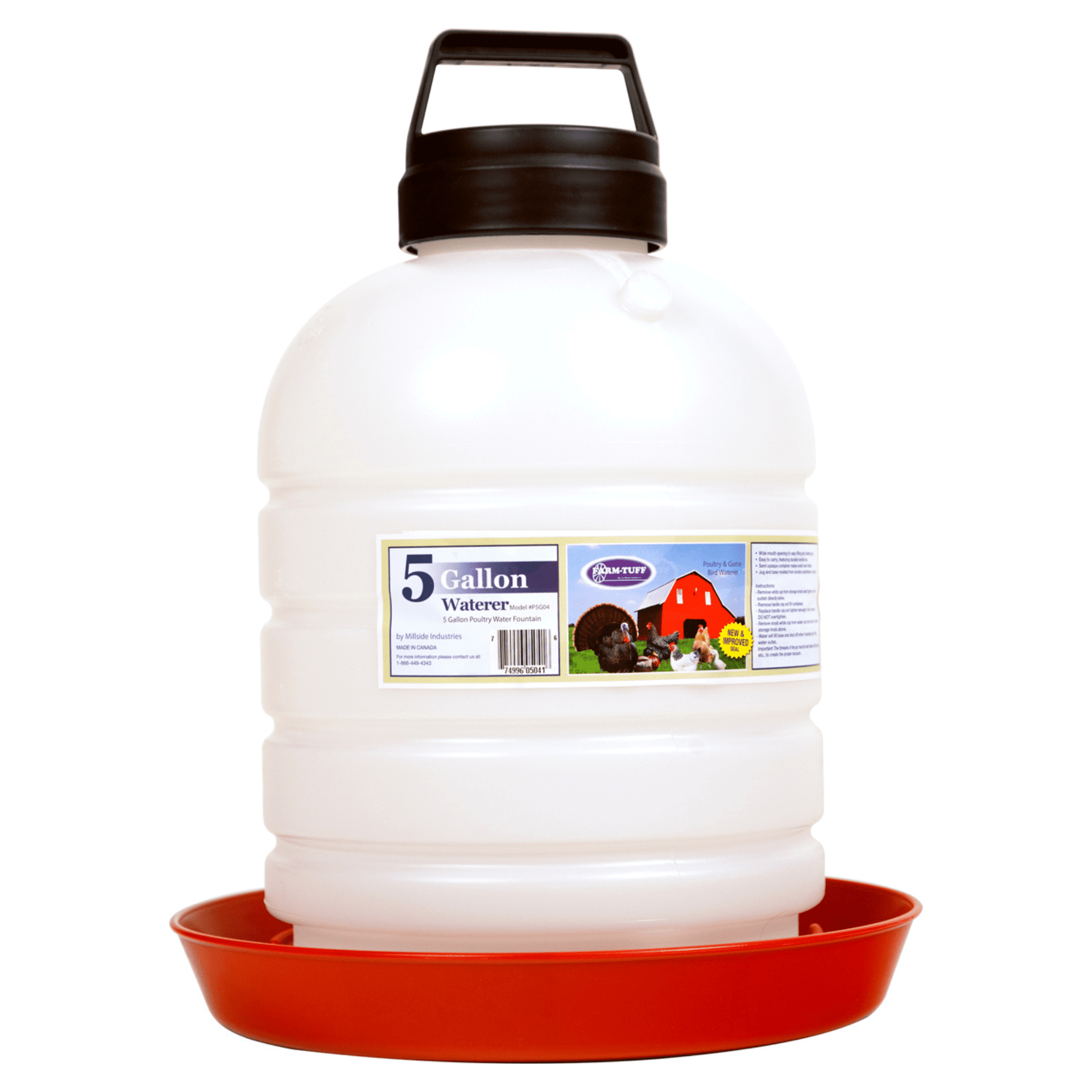 Farm Tuff 5 Gallon Top Fill Poultry and Game Bird Waterer, Rust-Proof ...