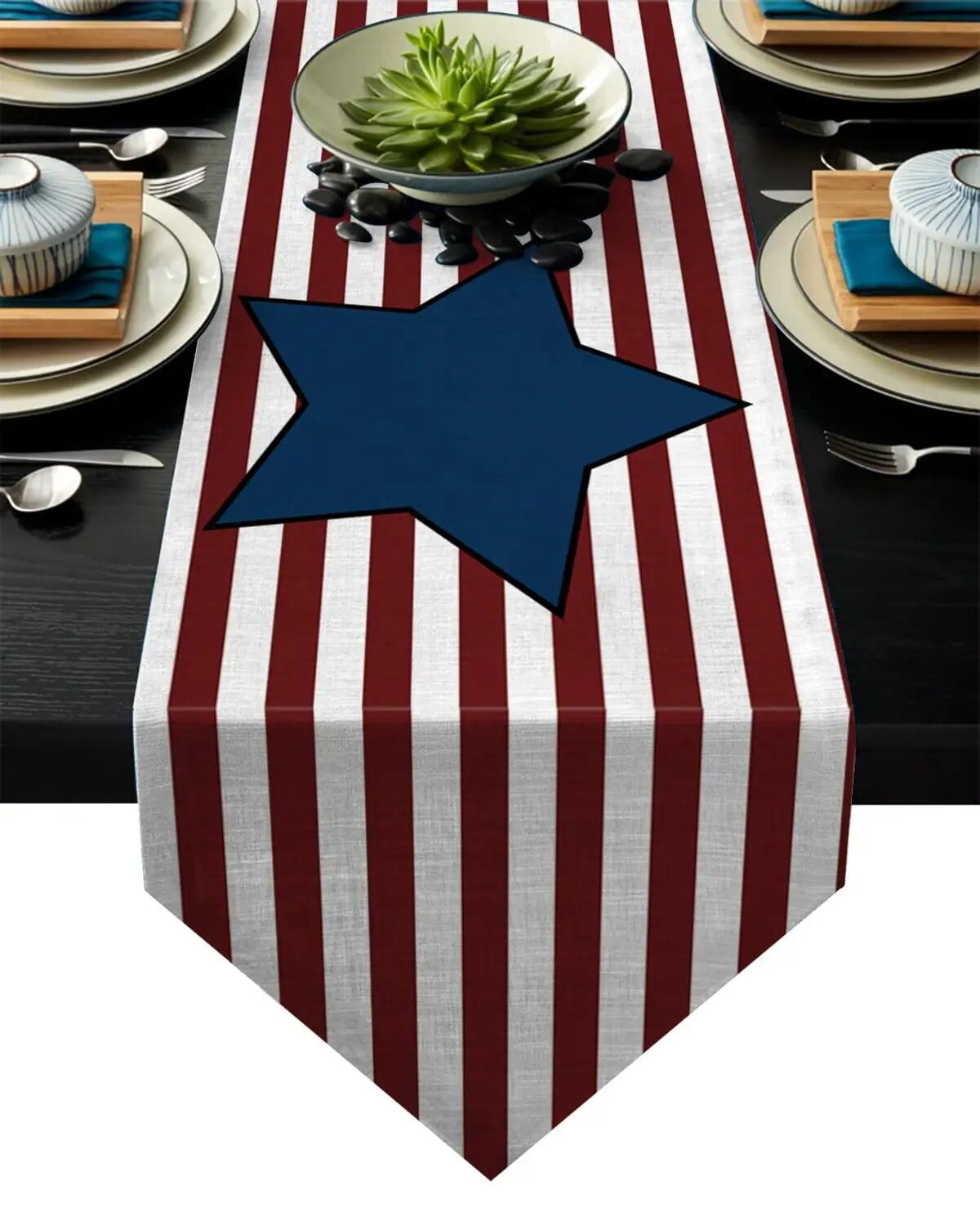 Farm Vintage Pentagram Wood Rustic Modern Minimalist Table Runner Hotel ...