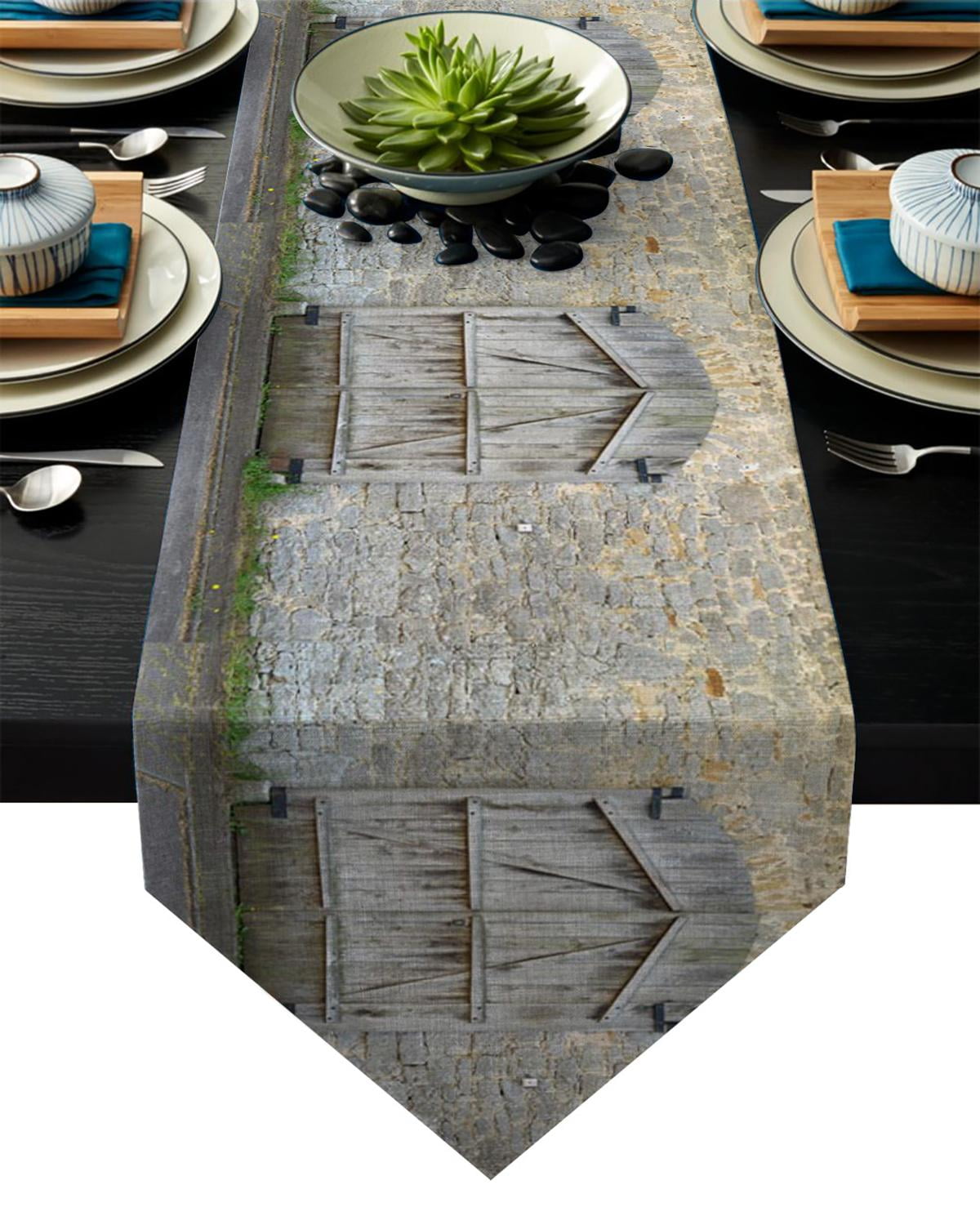 Farm Vintage Pentagram Wood Rustic Modern Minimalist Table Runner Hotel ...