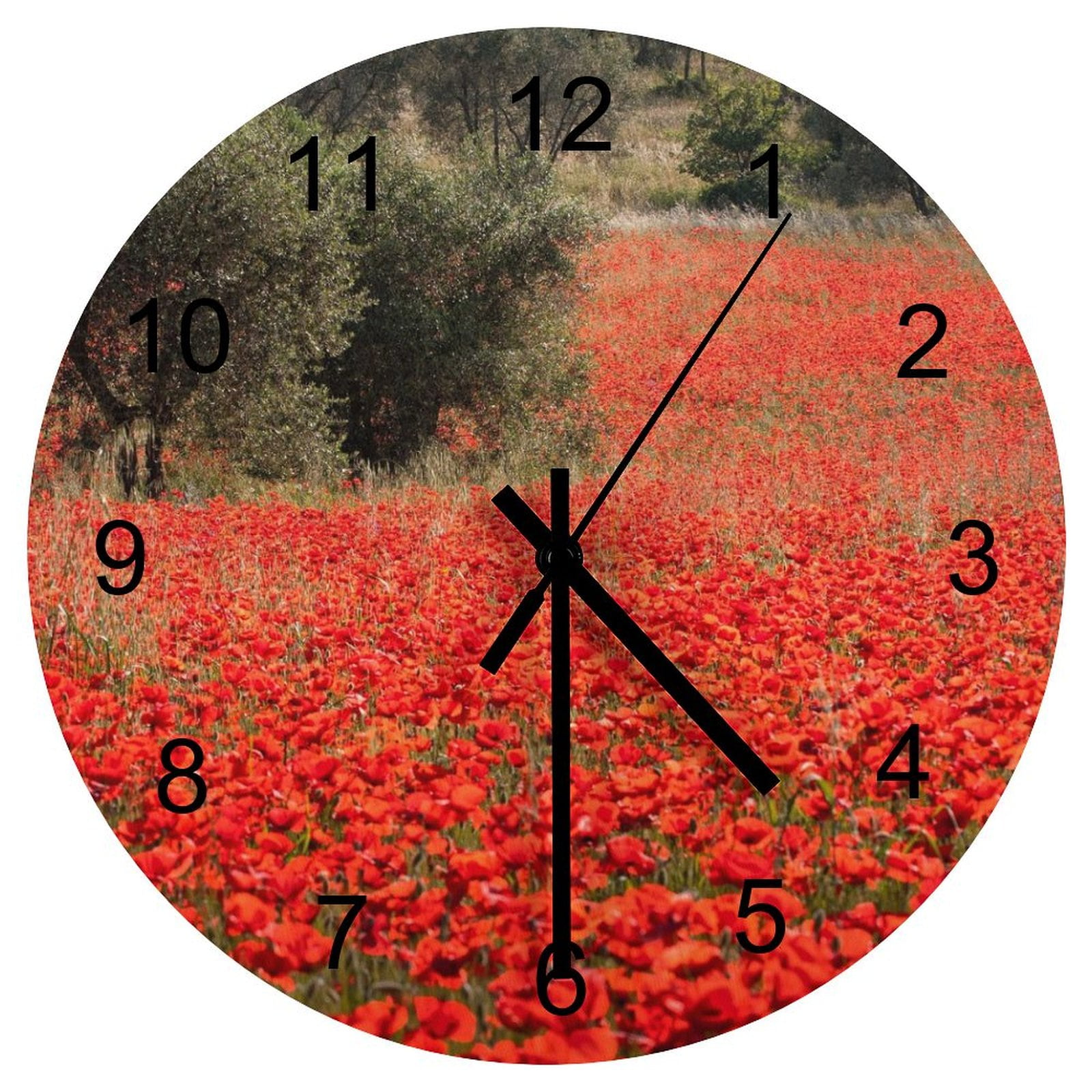 Farm Wall Clock Pristine Flowers Nature Clocks 12 inch Mute Wooden ...