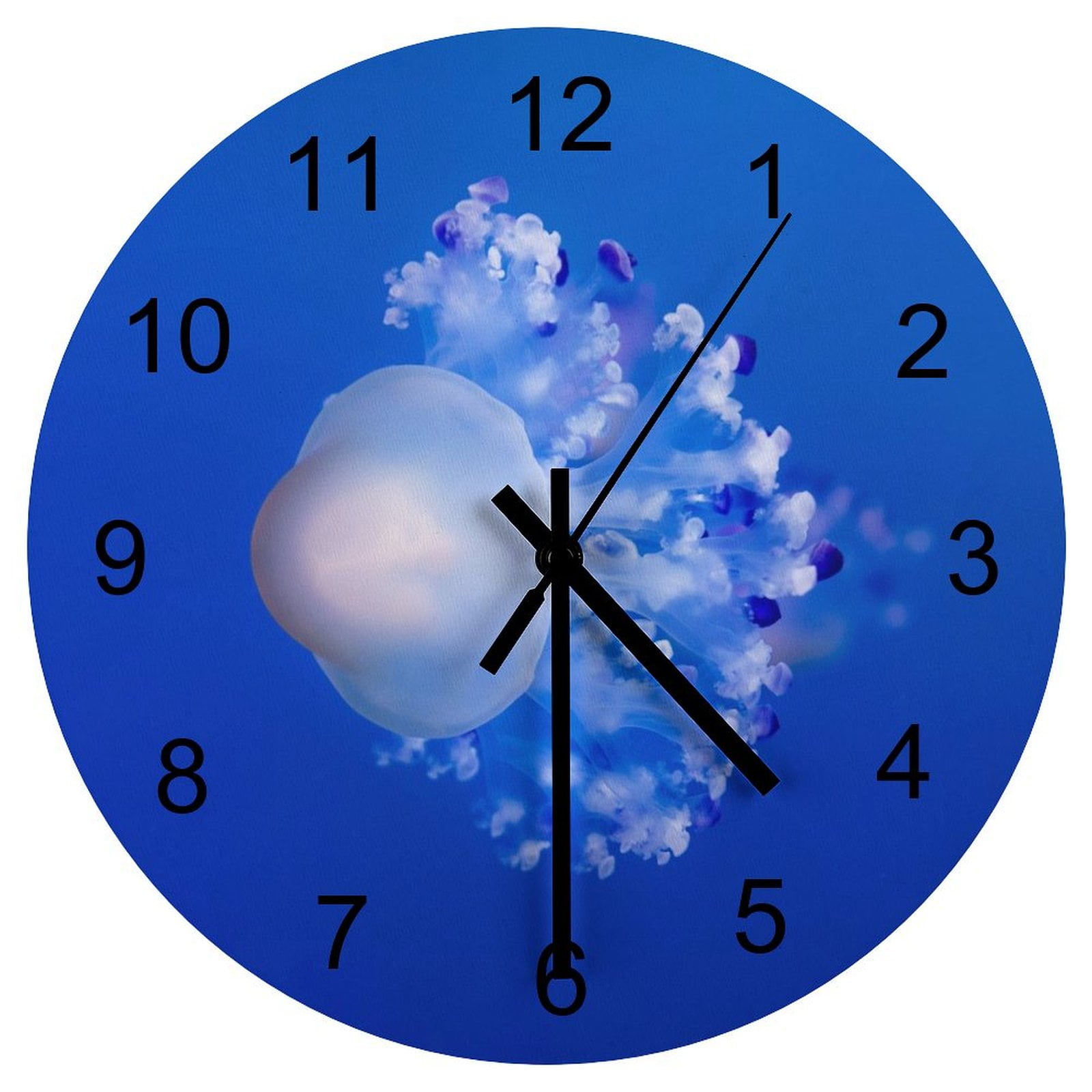 Farm Wall Clock Underwater world jelly Clocks 12 inch Silent Wood Round ...