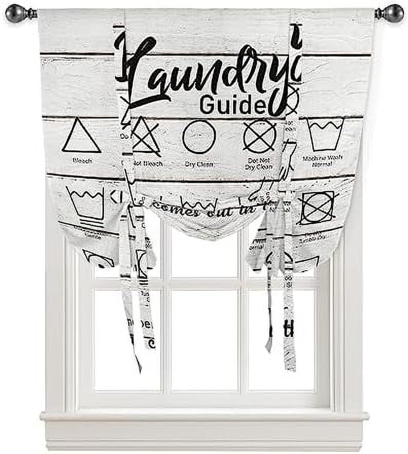 Farm Wood Grain Tie Up Curtains for Kitchen Bedroom Living Room Windows ...