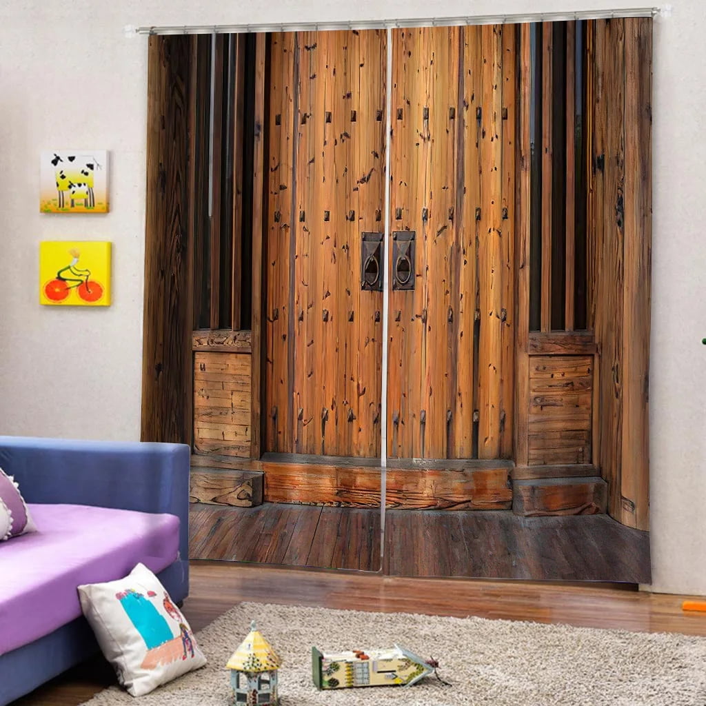 Farm Wooden Door Plank Board Decoration High Shading Bedroom Living ...