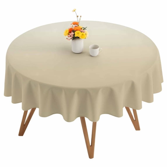 Farm Yellow Round Tablecloth 60 inches Gradient Waterproof Oil-Proof ...