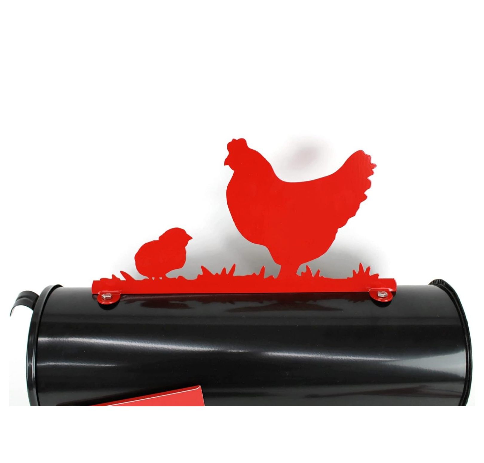Farm and Ranch Metal Mailbox Topper (Hen and Chick, Red) - Walmart.com