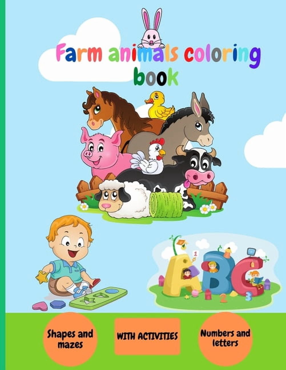 Farm coloring book and activities: Farm coloring book for kids Farm ...