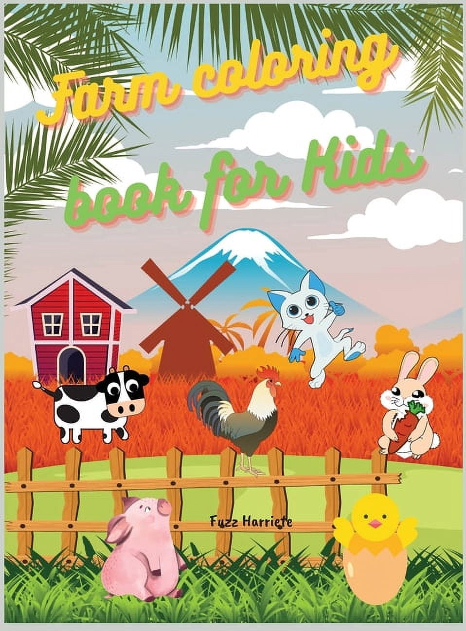 Farm coloring book for Kids : Coloring Farm Animals Pages with Cow ...