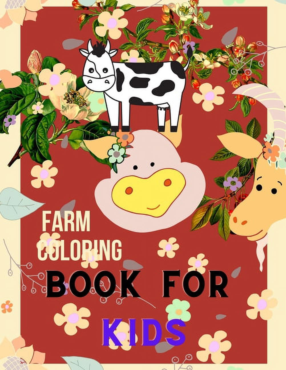 Farm coloring book for kids: Beautiful Farm Animal Coloring Book for ...