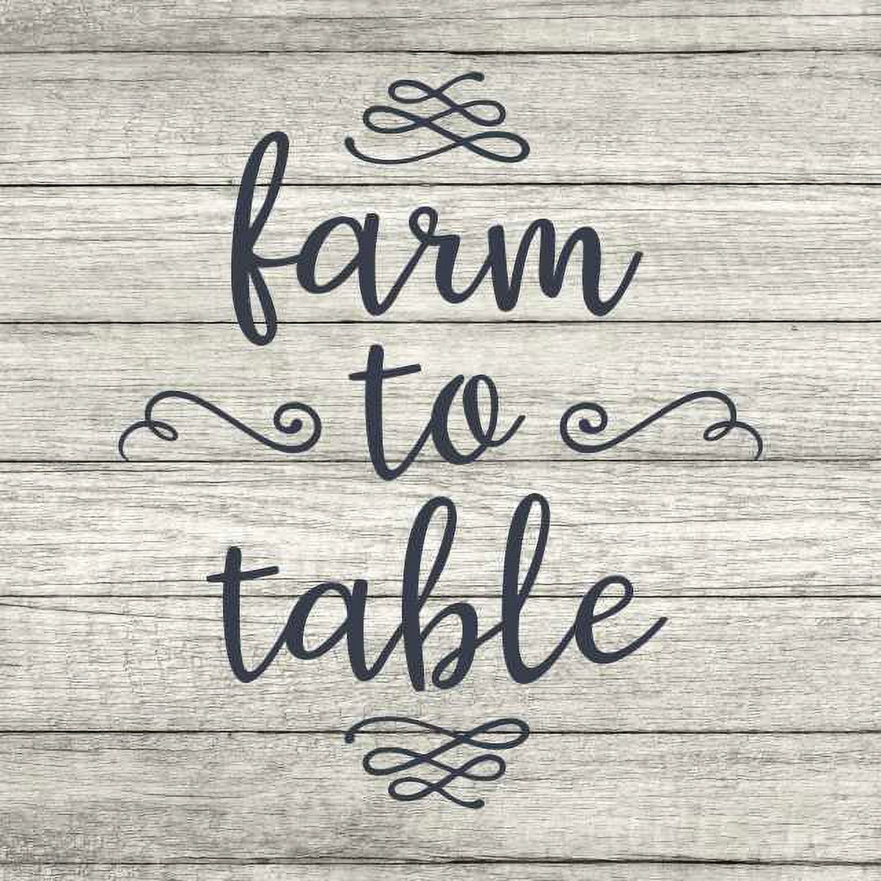 Farm to Table Rustic Farmhouse Style White Wood Sign Wall Décor Gift 12 ...