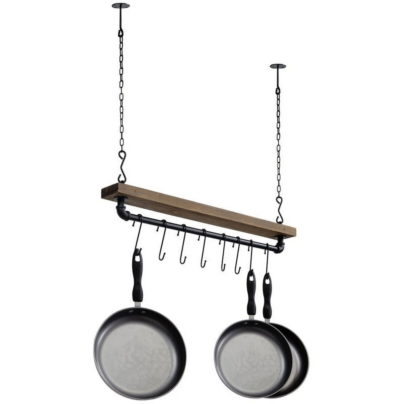 FarmHome Rustic Industrial 8 S-Hooks Ceiling Mounted Hanging Pot Rack ...