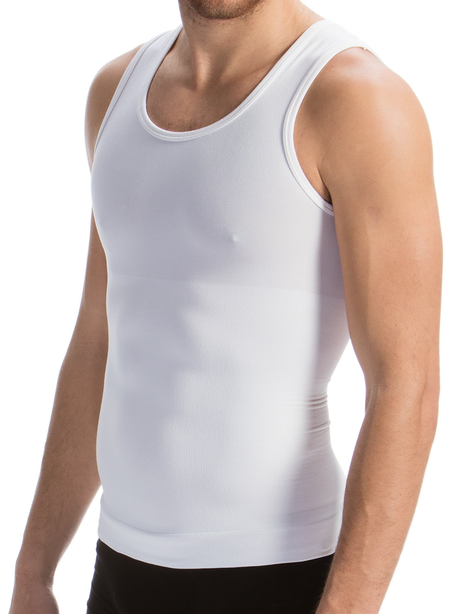 FarmaCell Man 417B (White, XL) Men’s Body Shaping Vest with light and ...