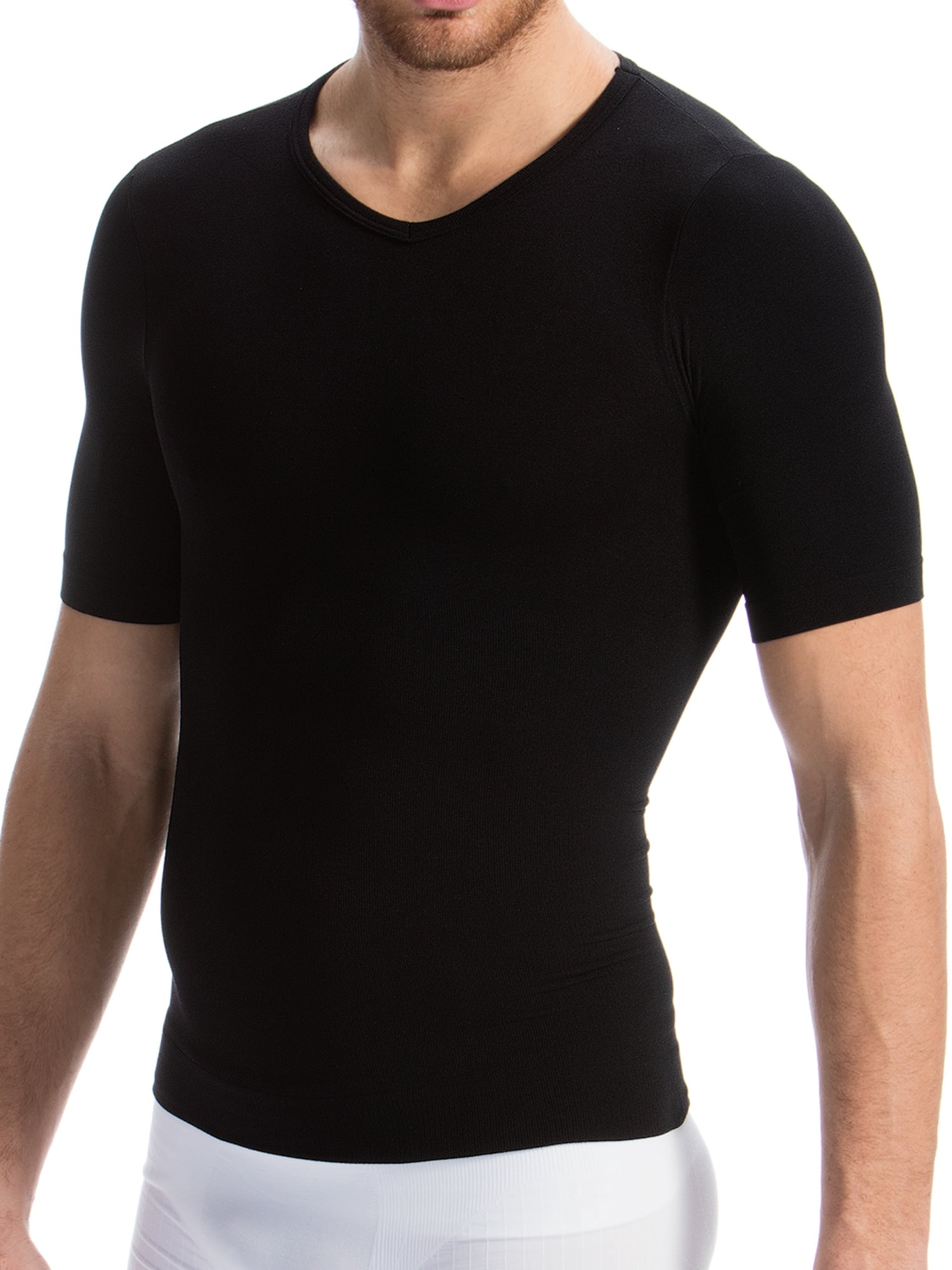 FarmaCell Man 419B (Black, L) Men’s Firm Control Body Shaping T-shirt ...
