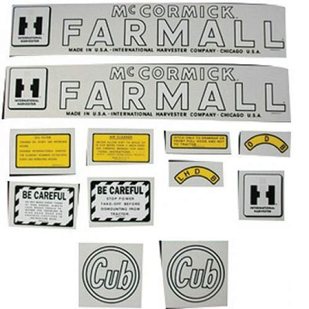 Farmall Cub Decal Set Circle Style Mylar fits International Cub ...