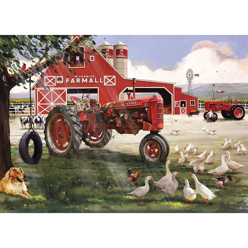 Farmall Sunday On The Farm 1000 Piece Jigsaw Puzzle Big Red Tractor US ...