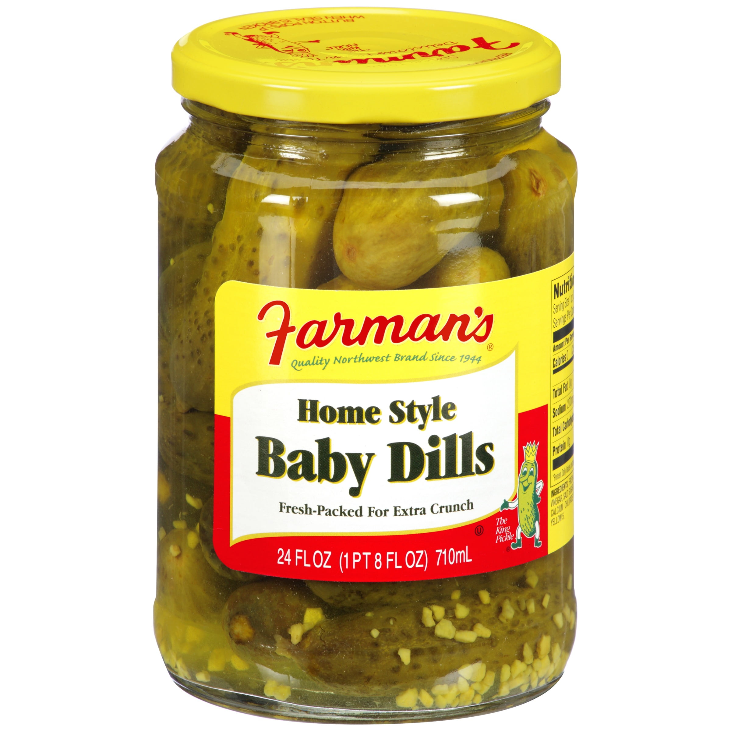 Farman's Home Style Baby Dill Pickles, Fresh Packed for Extra Crunch ...