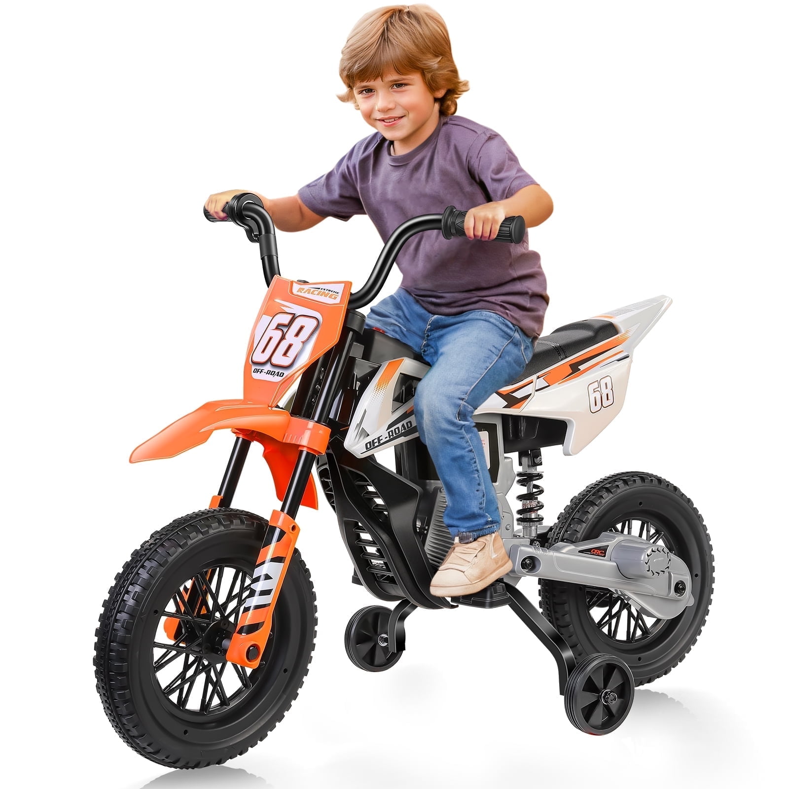 Farmdex 12V Ride on Dirt Bike for Kids, Ride on Motorcycle with 2 ...