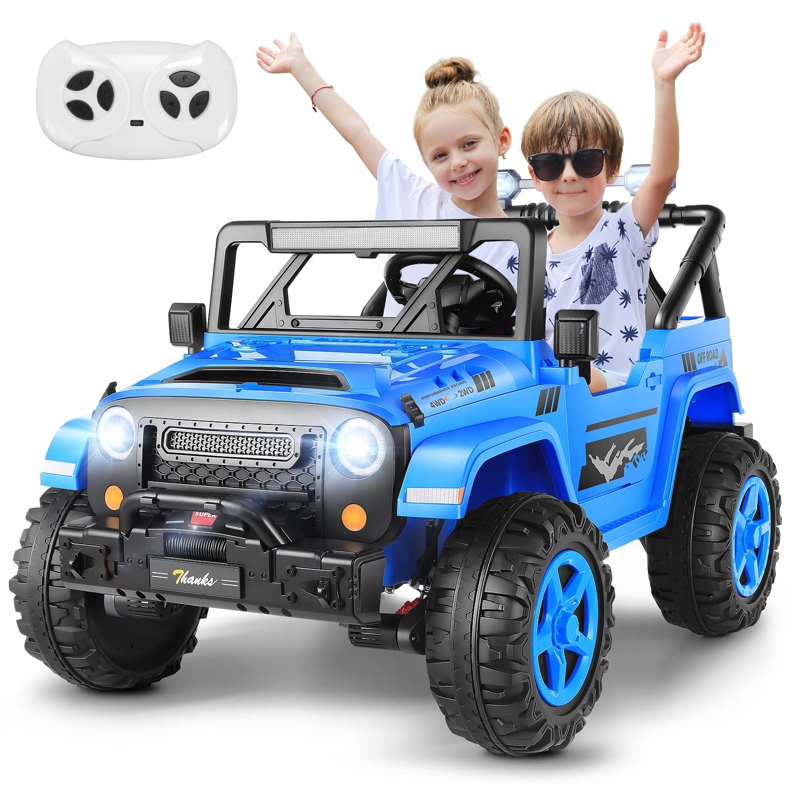 Farmdex 24 Volt Ride on Toys with Remote Control & 2 Seater, 4WD 4*200W ...