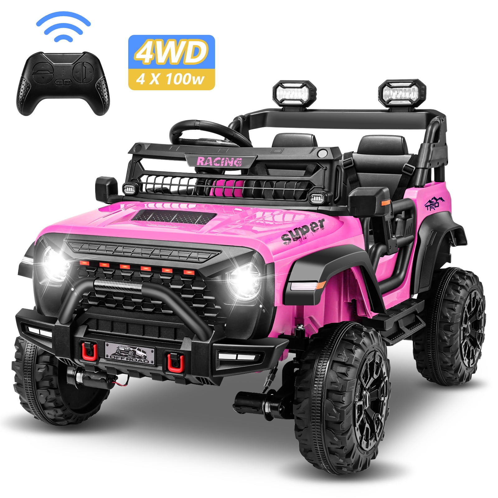 Farmdex 4WD 24V Ride on Toys with Remote Control, 2 XL Seaters, 9AH ...