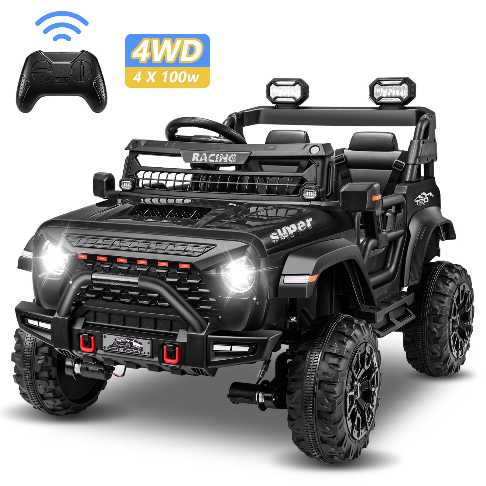 Farmdex 4WD 24V Ride on Cars with Remote Control, 2 XL Seaters, 9AH ...