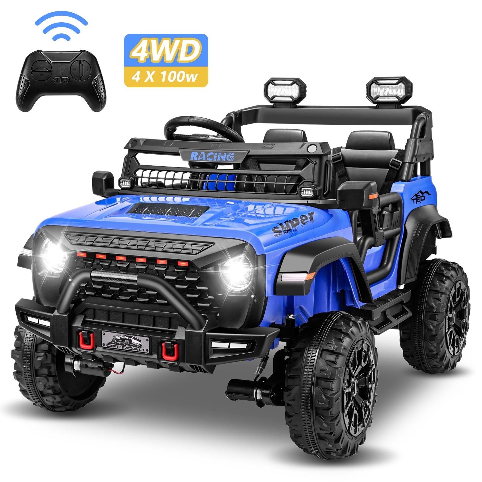 Farmdex 4WD 24V Ride on Toys with Remote Control, 2 XL Seaters, 9AH ...