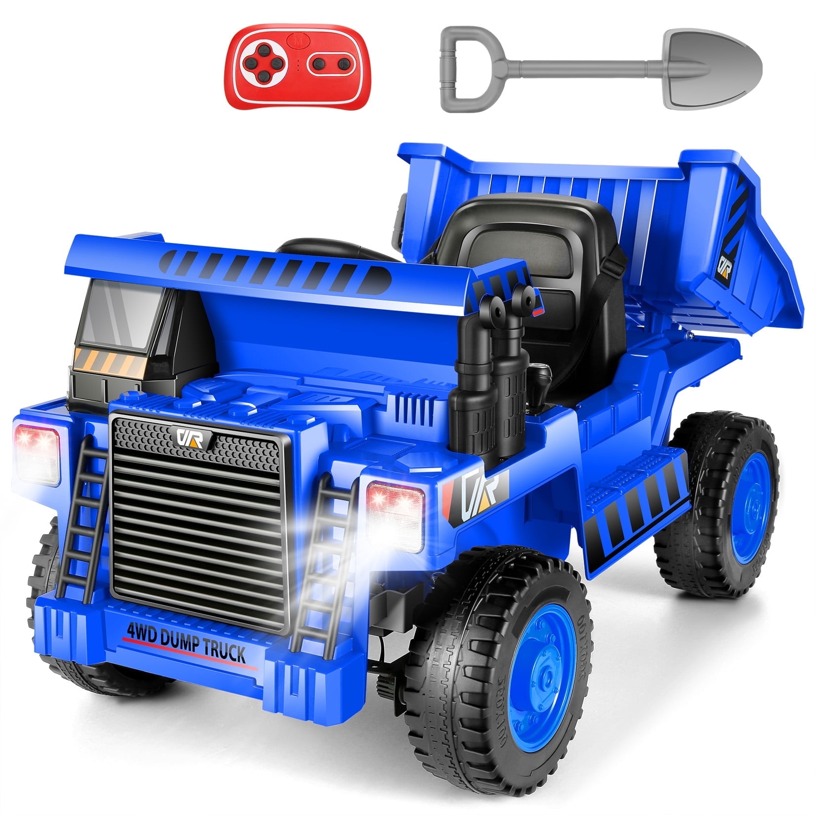Farmdex Ride on Dump Truck, 12 Volt Ride on Toys with Electric Dump Bed, 4WD Electric Car for ...