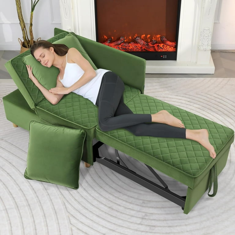 Farmdex Sleeper Sofa Chair Bed 4 in 1 Convertible Armchair Sofa Bed Single Recliner with Adjusable Backrest for Small Space Small Couch for Bedroom