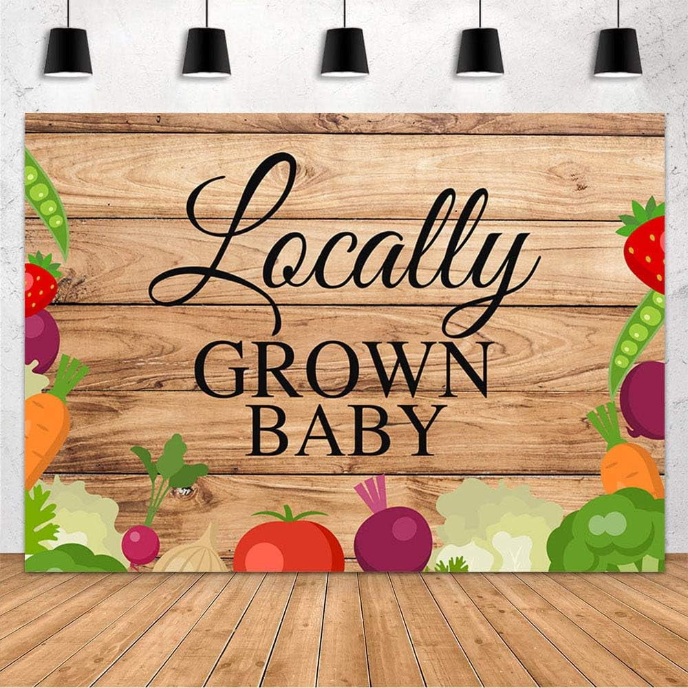 Farmer Baby Shower Backdrop Decoration Locally Grown Rustic Wood Farm ...