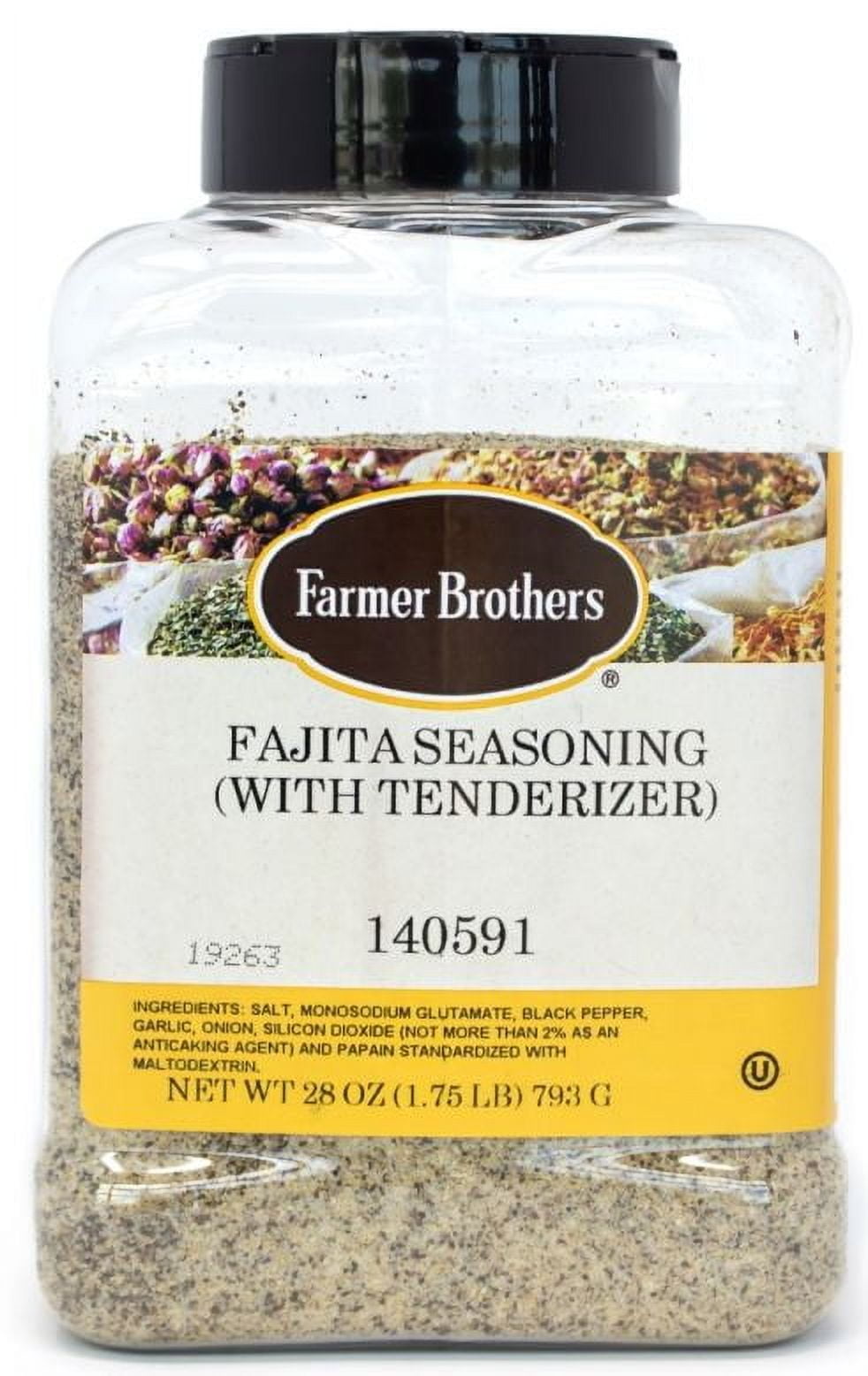 Farmer Brothers Fajita Seasoning, 1lb 12oz bottle, Large Restaurant ...