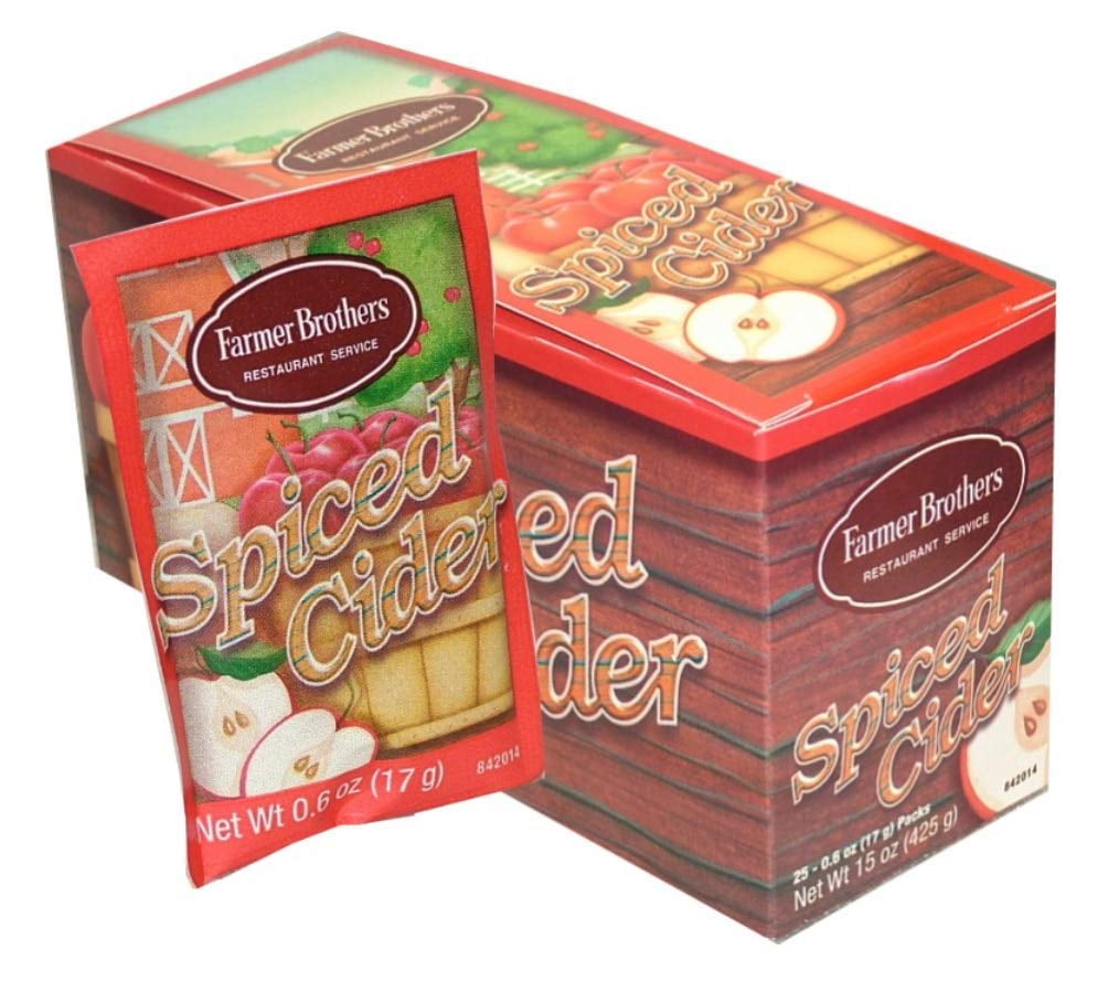Farmer Brothers Instant Apple Spiced Cider Packets, 25 Packets Per Box ...