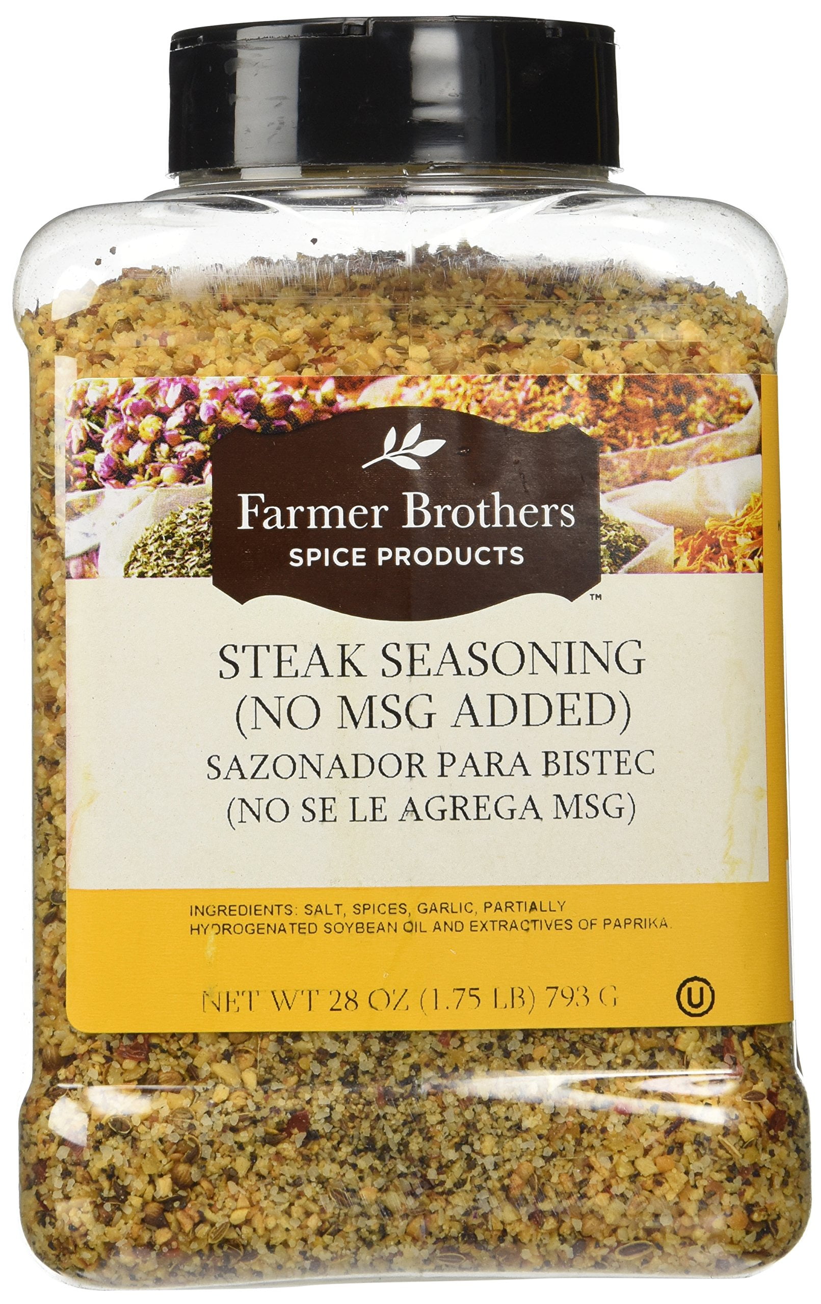 Farmer Brothers Steak Seasoning with HYZ01 no MSG 1lb 12 oz Large ...