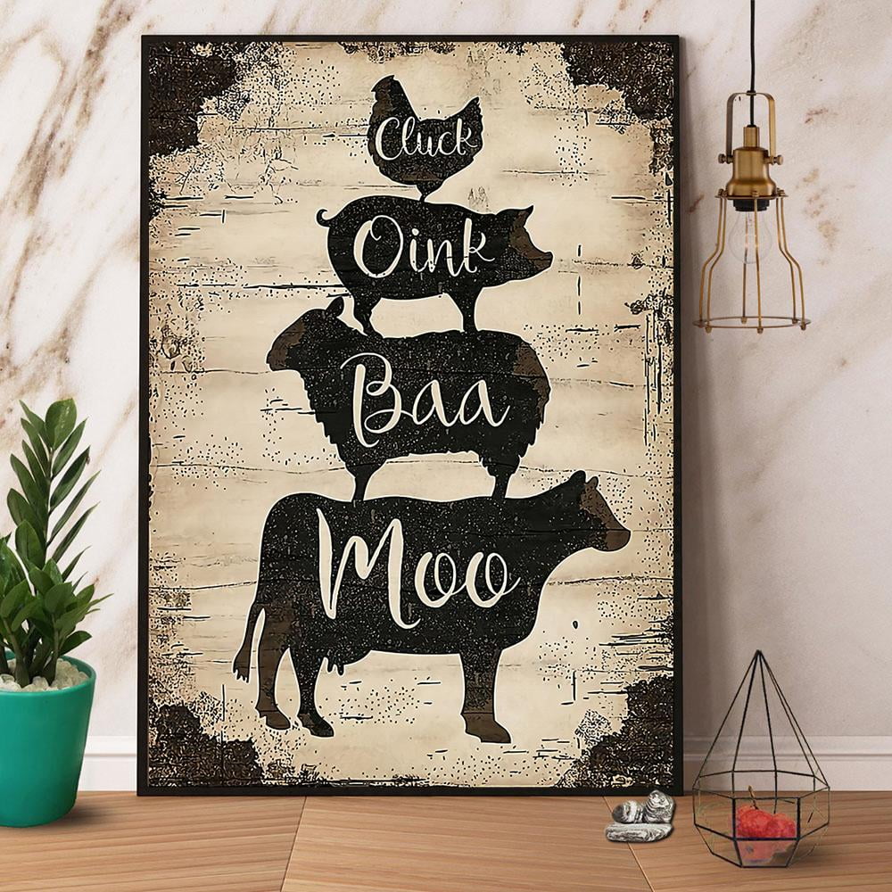 Farmer Cluck Oink Baa Moo Paper Poster No Frame Matte Wall Art Decor 24 ...