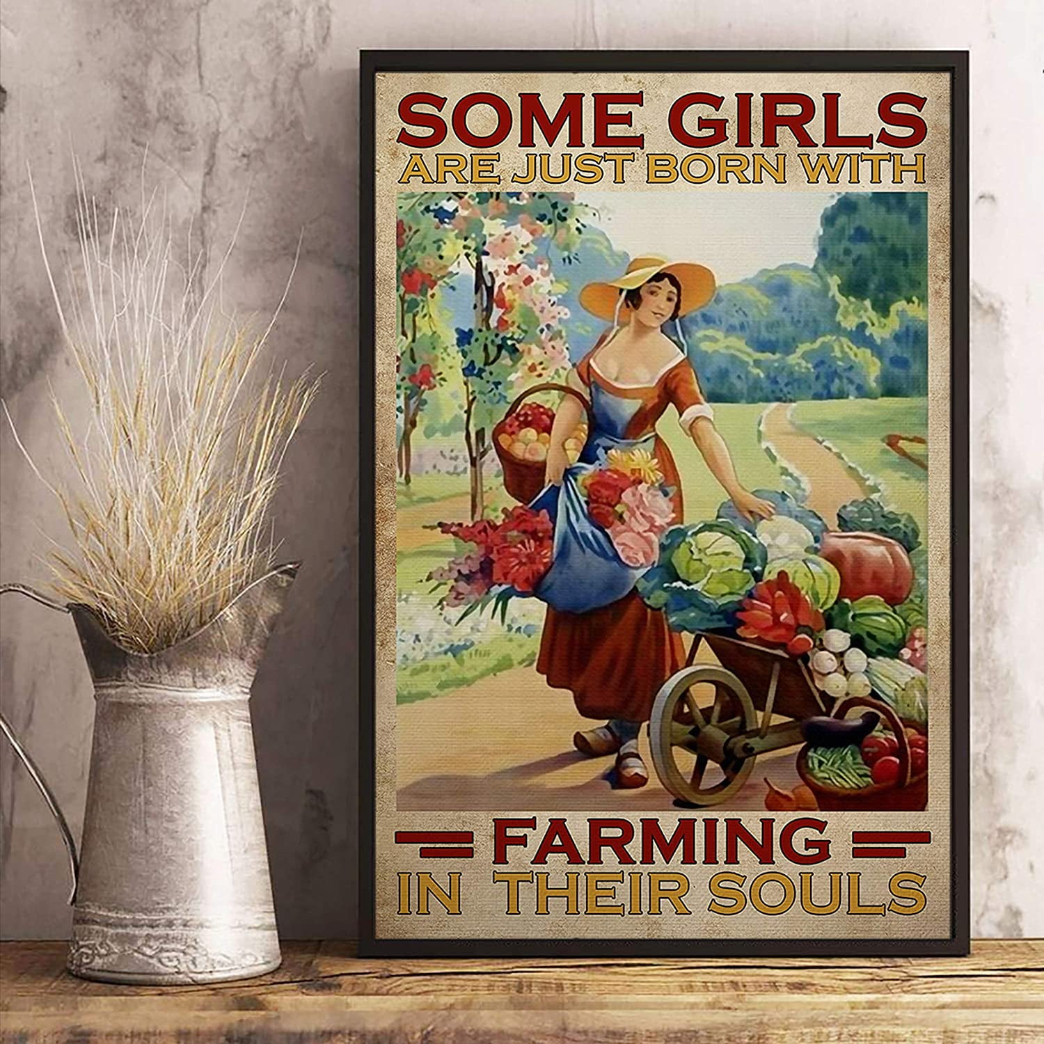 Farmer Farming Poster Some Girls Are Just Born With Farming Poster Home ...
