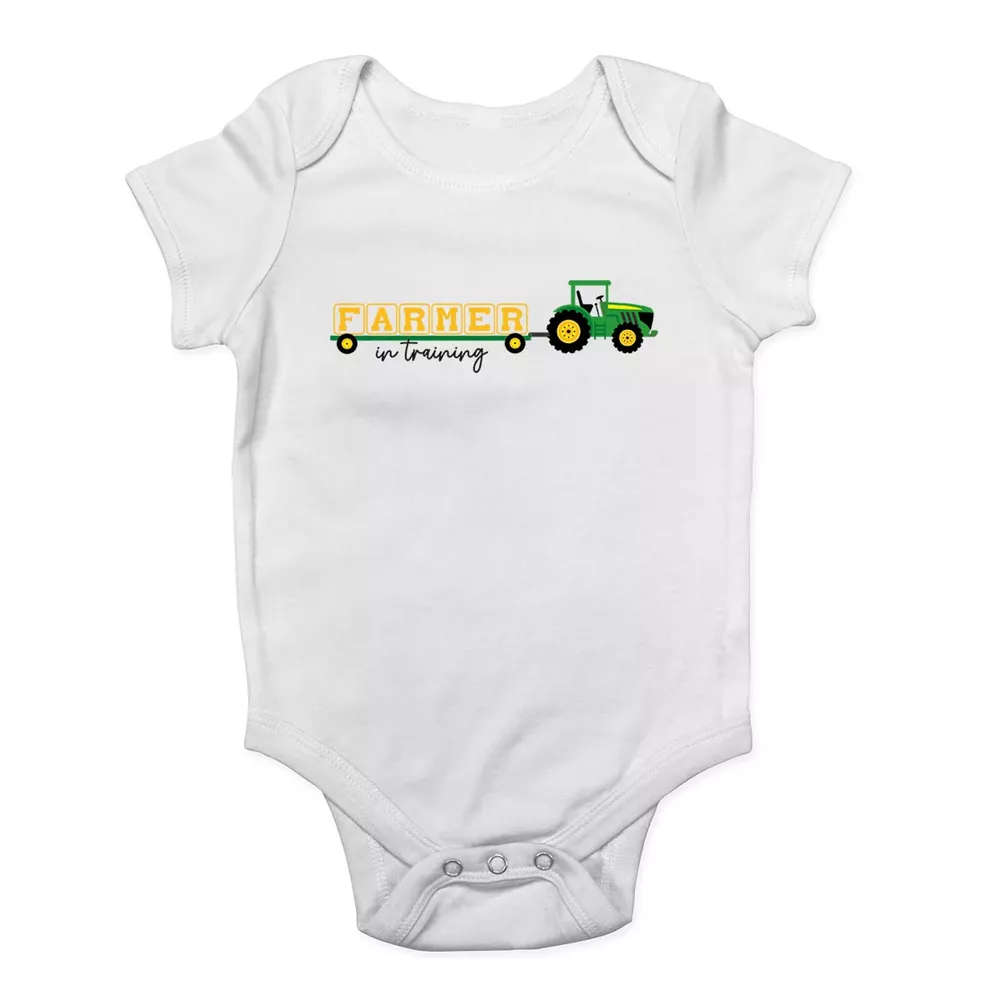 Farmer In Training Baby Grow Vest Farm Farming Tractor Lover Bodysuit ...