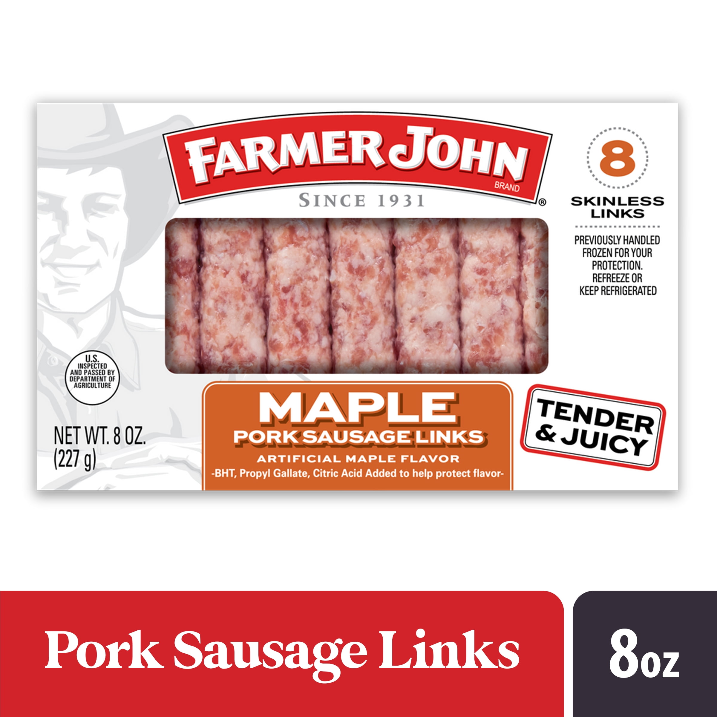 Farmer John Maple Pork Links, 8 oz - Walmart.com
