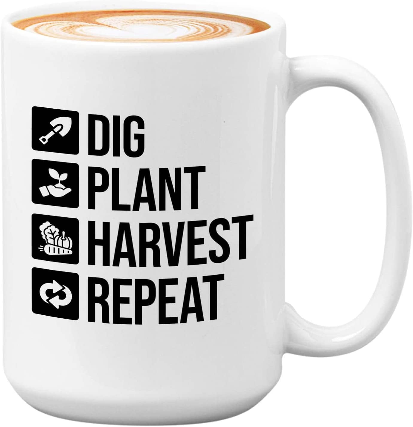 Farmer Mug White 15oz - Dig Plant Repeat - Farmer Agriculture Harvester ...