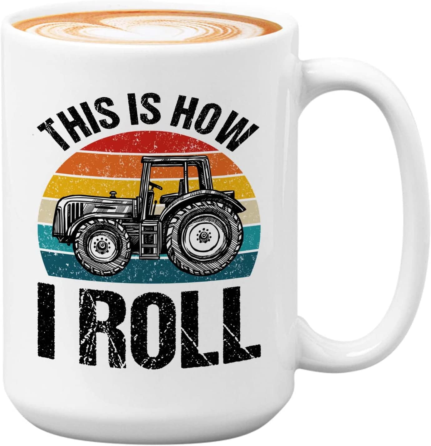 Farmer Mug White 15oz - Tractor How I - Farmer Agriculture Harvester ...
