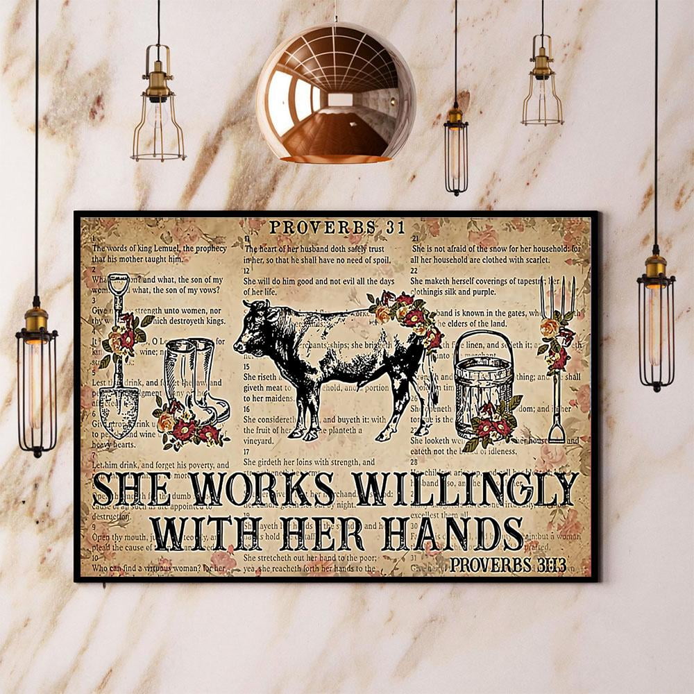 Farmer She Works Willingly With Her Hands Paper Poster No Frame Matte ...